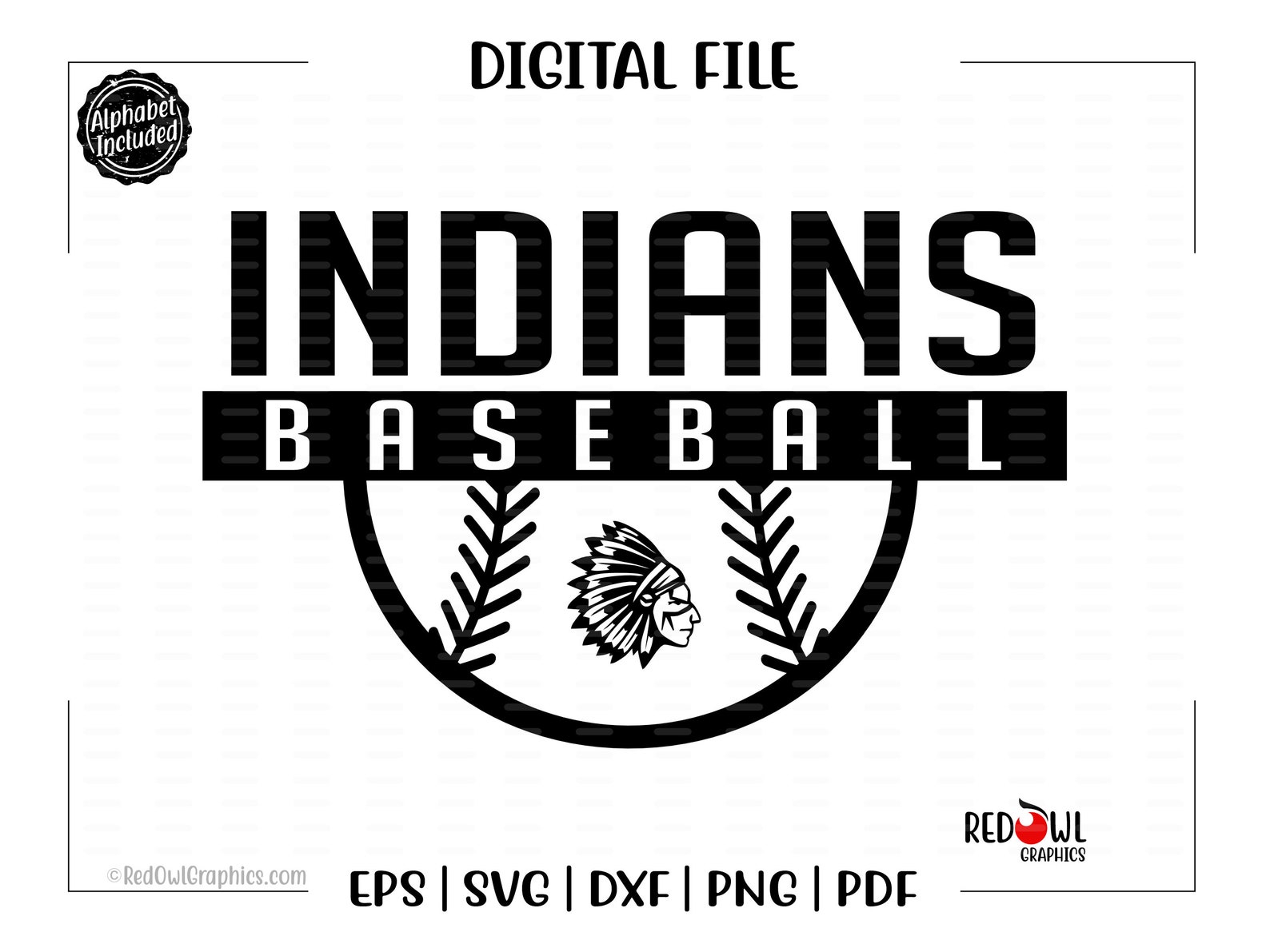 Baseball Svg, Indian Baseball Svg, Indian, Indians, Baseball, Svg, Dxf ...