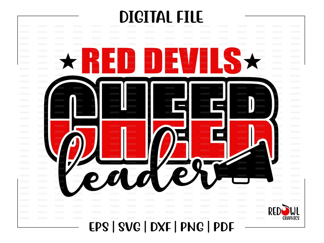 Cheerleader Svg, Red Devil Cheerleader, Red, Devil, Devils, Cheer ...
