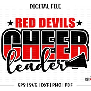 Cheerleader Svg, Red Devil Cheerleader, Red, Devil, Devils, Cheer ...