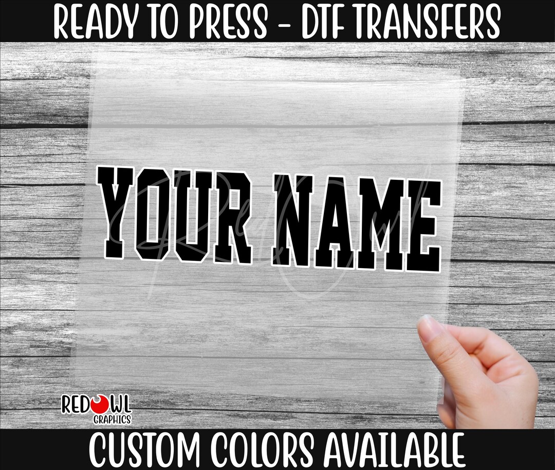 Name DTF, Any Team, Name, Number, Ready to Press, DTF, Custom Dtf Transfer, Heat Transfer, DTF ...