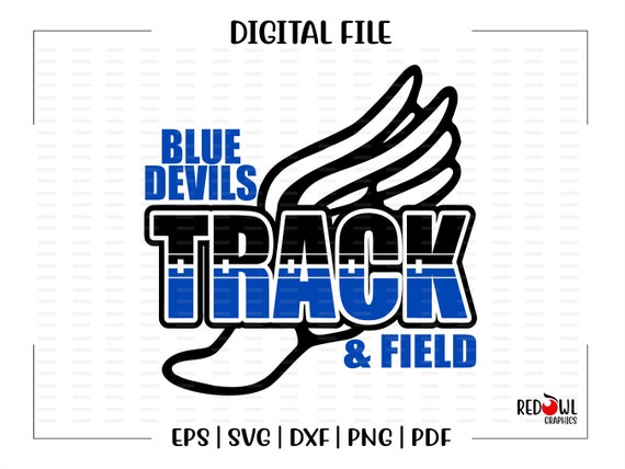 Track Svg Blue Devil Track Svg Blue Devil Devil Track | Etsy