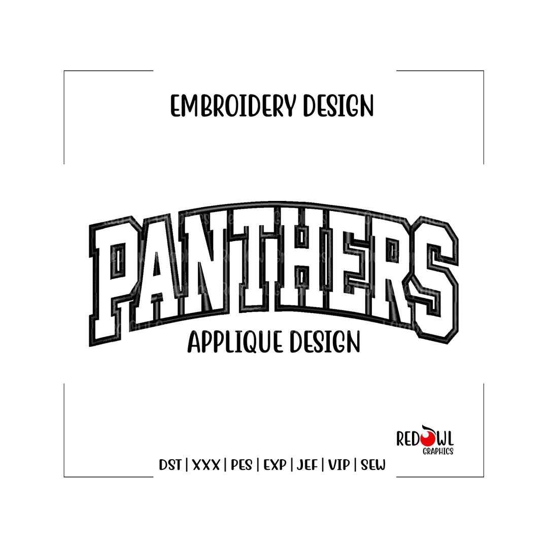 Panthers Embroidery Design, Applique, Panther Embroidery, Machine ...