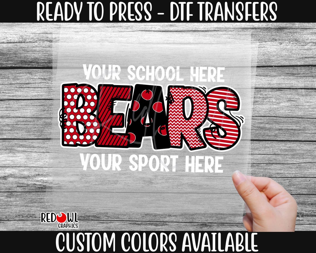 Ready to Press, Bears, Bears DTF, Custom DTF Transfer, Heat Transfer ...