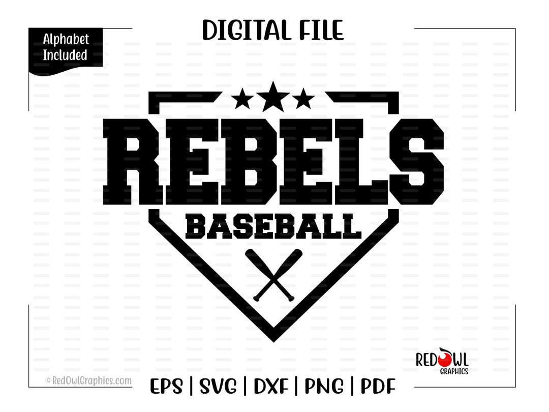Baseball Svg, Rebel Baseball Svg, Rebel, Rebels, Baseball, Svg, Dxf ...