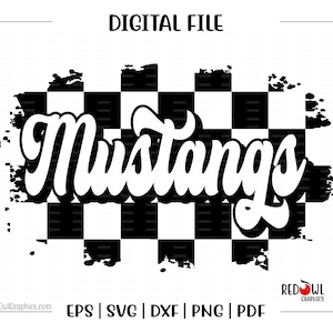 Mustang Svg, Mustangs Svg, Mustang, Mustangs, Mascot, Checker, Svg, Dxf ...