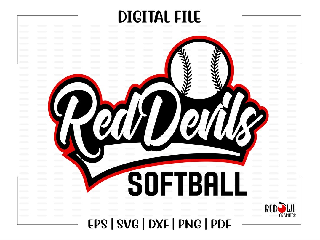 Softball Svg, Red Devil Softball Svg, Red Devil, Devil, Softball, Svg ...