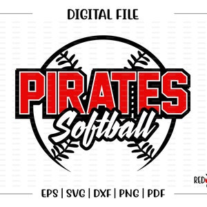 Softball Svg, Pirate Softball Svg, Pirate, Pirates, Softball, Svg, Dxf ...