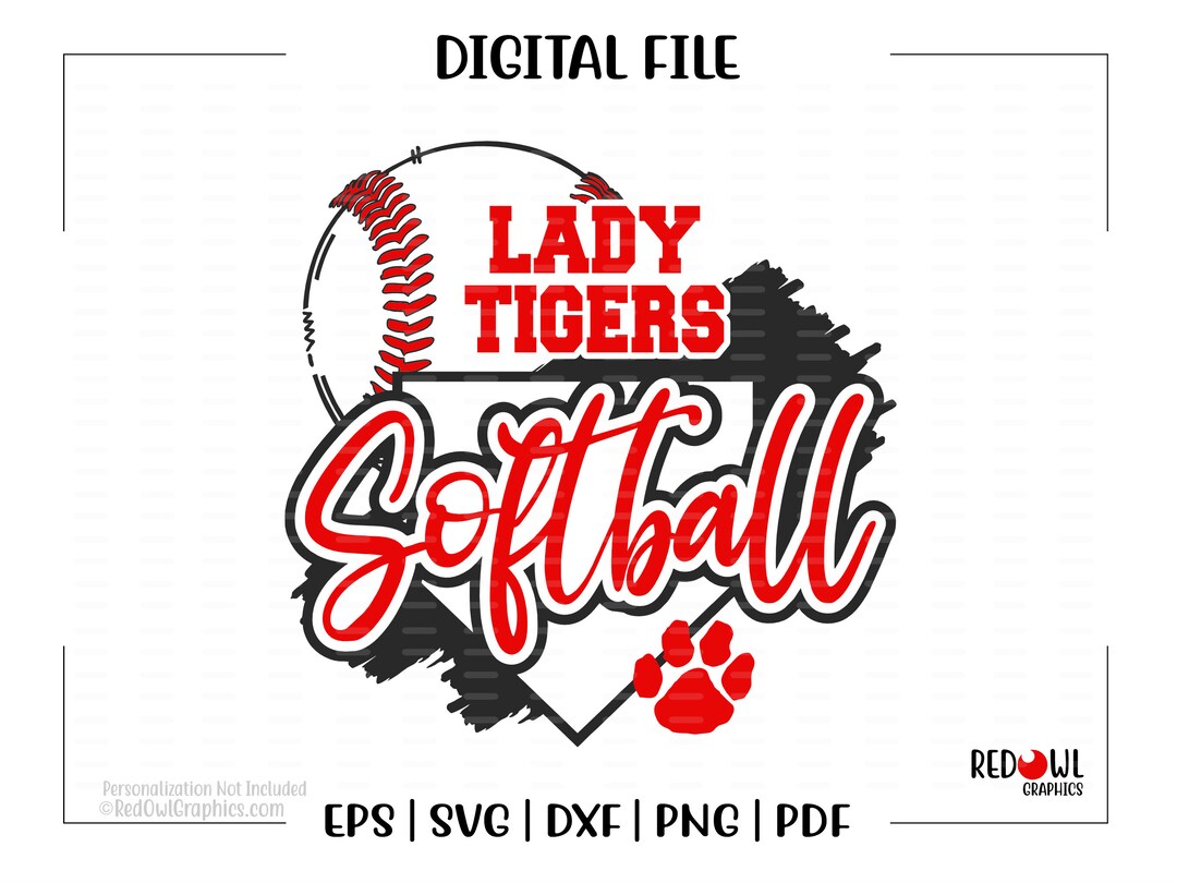 Softball Svg, Tiger Softball Svg, Tiger, Tigers, Softball, Svg, Dxf ...