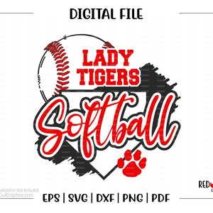 Softball Svg, Tiger Softball Svg, Tiger, Tigers, Softball, Svg, Dxf ...