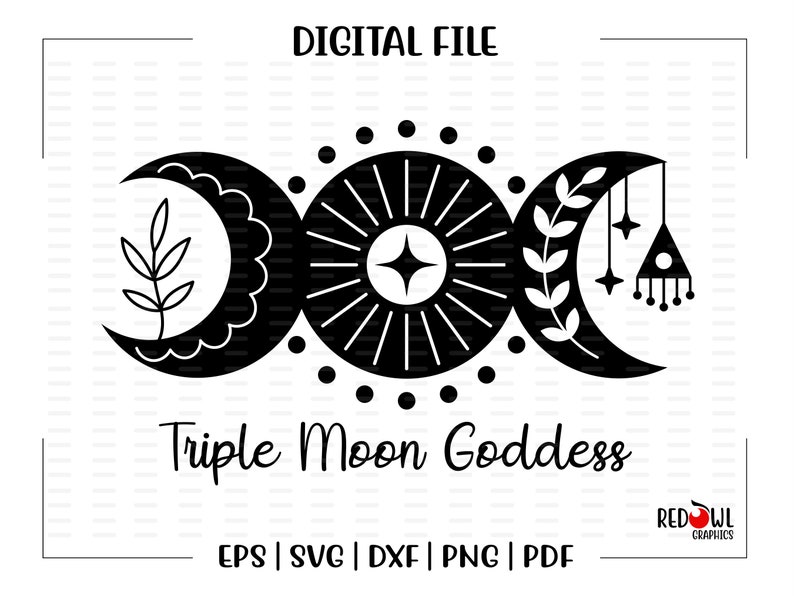 Triple Moon Goddess Svg Triple Moon Svg Moon Sun Witchy - Etsy