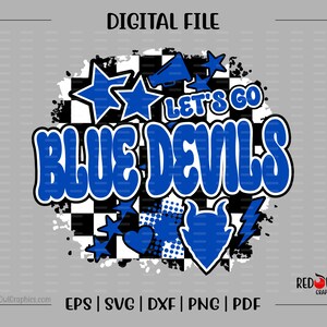 Blue Devil Svg, Blue Devils Svg, Blue Devil,retro, Checker, Devil, Svg ...