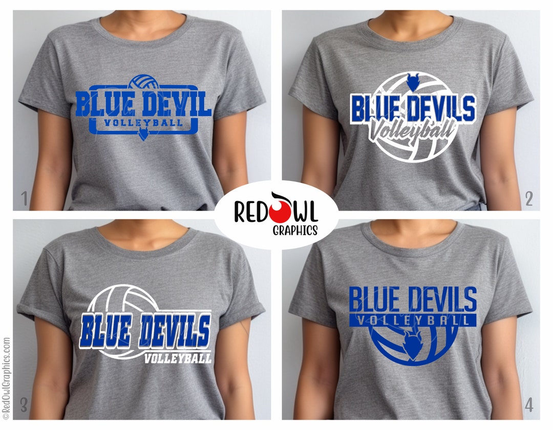 Volleyball Shirt Blue Devil Volleyball Blue Devils T-shirt - Etsy