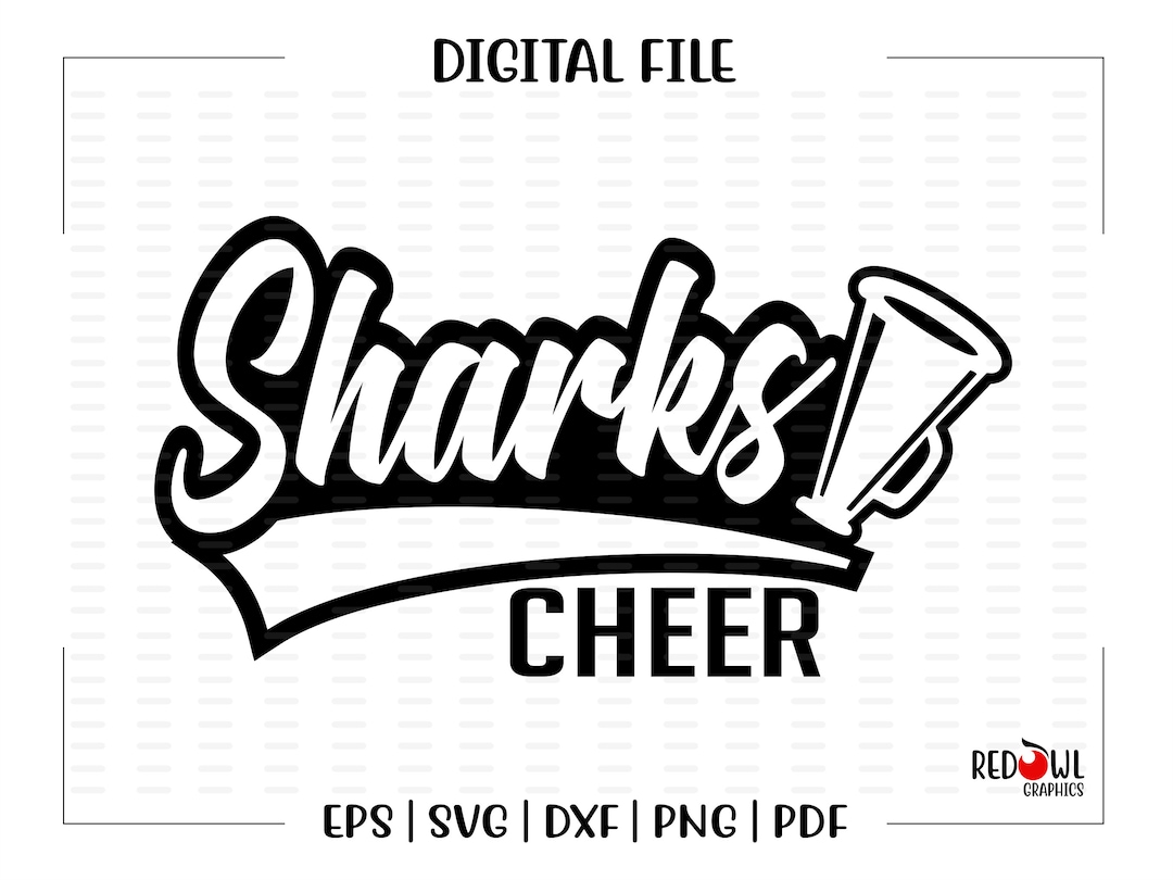 Cheerleader Svg, Shark Cheerleader, Shark, Sharks, Cheer, Cheerleader ...