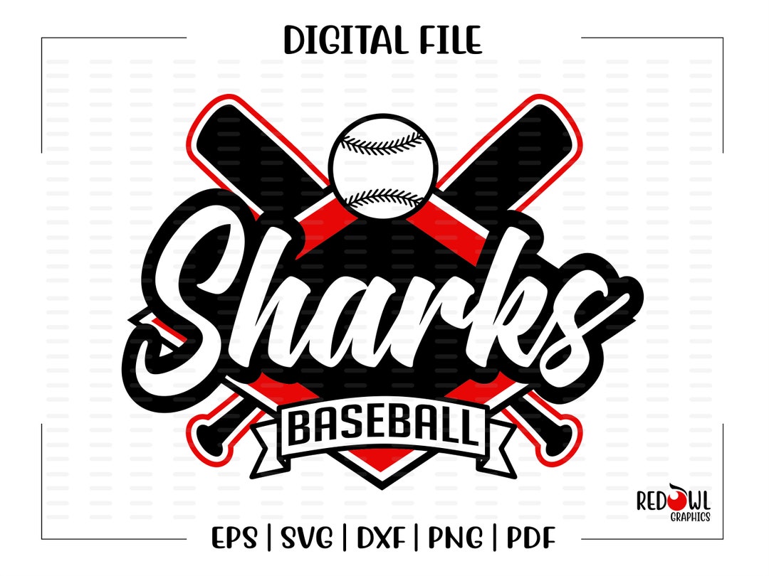 Shark Baseball Svg, Baseball Svg, Shark Baseball, Shark, Baseball ...