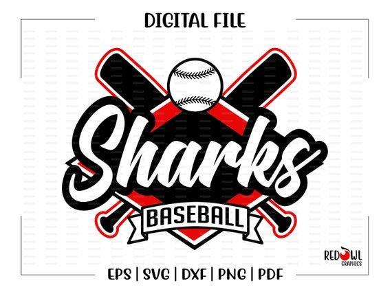 Shark Baseball Svg Baseball Svg Shark Baseball Shark | Etsy