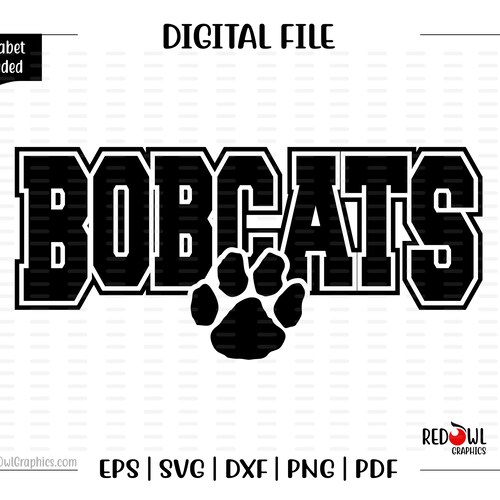 Bobcats Paw School Mascot: Svg Pdf Png Dxf Files Included - Etsy