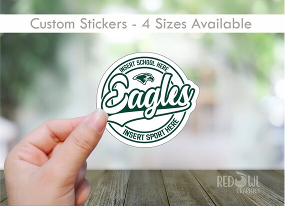 Personalized Eagles Sticker School Spirit Eagles Sports - Etsy