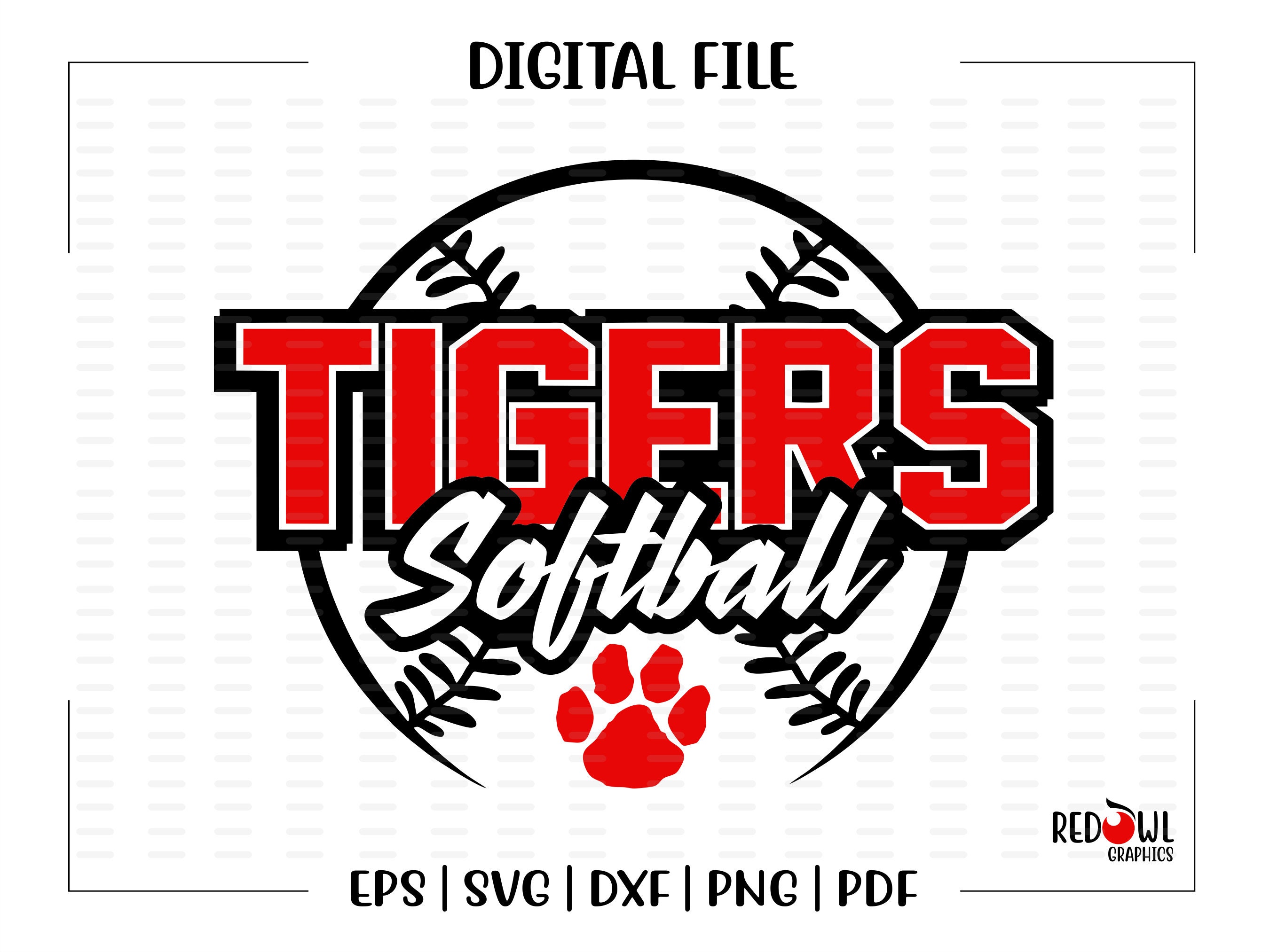 Softball Svg Tiger Softball Svg Tiger Tigers Softball | Etsy