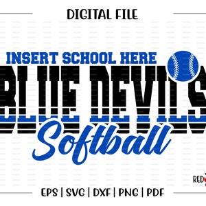 Softball Svg, Blue Devil Softball Svg, Blue, Devil, Softball, Svg, Dxf ...