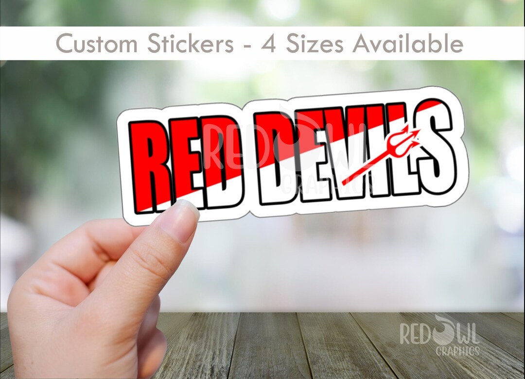 Personalized Red Devil Sticker, School, Spirit, Red Devil, Sports ...