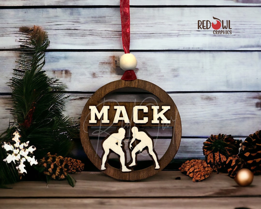Personalized Wrestling Ornament, Wrestling Christmas Ornament, Engraved ...