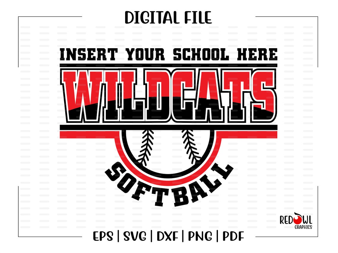 Softball Svg Wildcat Softball Svg Wildcat Wildcats - Etsy