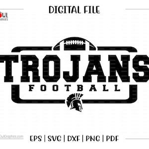 Football Svg, Trojan Football Svg, Trojan, Trojans, Football, Svg, Dxf ...