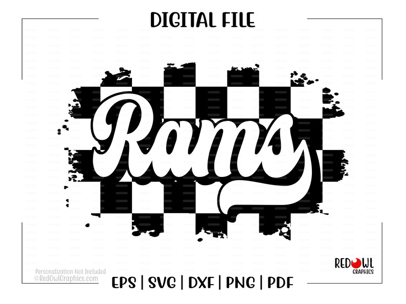 Ram Svg, Rams Svg, Ram, Rams, Retro, Checker Board, Mascot, Svg, Dxf ...