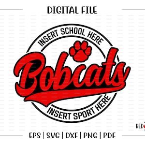 Bobcat Svg, Bobcats Svg, Bobcat, Bobcats, Paw, Mascot, Htv, Svg, Dxf ...