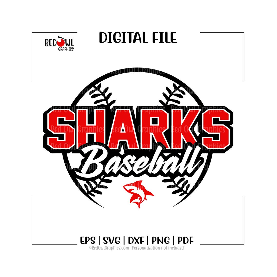 Sharks Baseball Svg, Shark, Team Mascot, Coach, Mom, Dad, Svg, Dxf, Eps ...