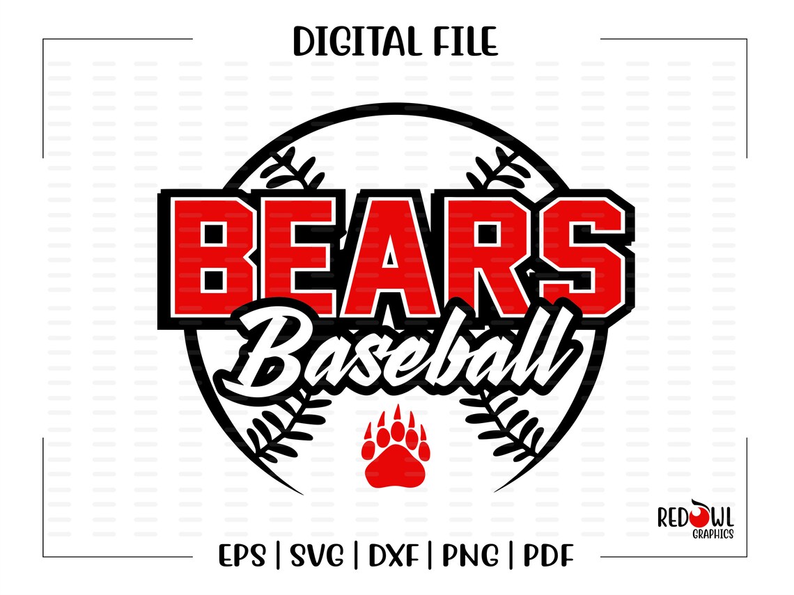 Bear Baseball Svg, Baseball Svg, Bear Baseball, Bear, Bears, Baseball ...