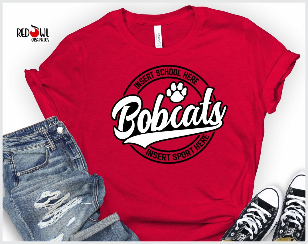 Personalized Bobcat T-shirt, Customized, Bobcats, T-shirt, T-shirt ...