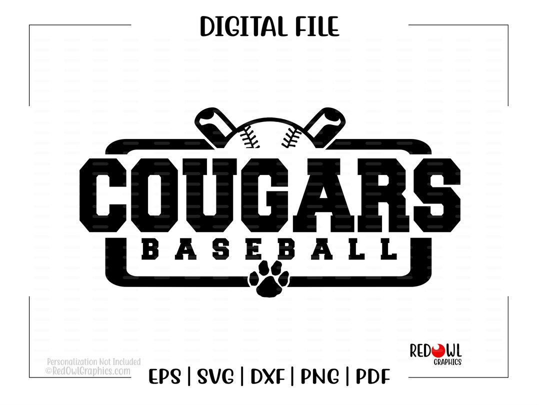 Baseball Svg, Cougar Baseball Svg, Cougar, Cougars, Baseball, Svg, Dxf, Eps, Png, Pdf ...