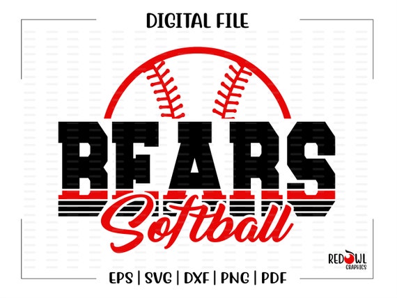 Softball Svg Bear Softball Svg Bear Bears Softball Svg | Etsy