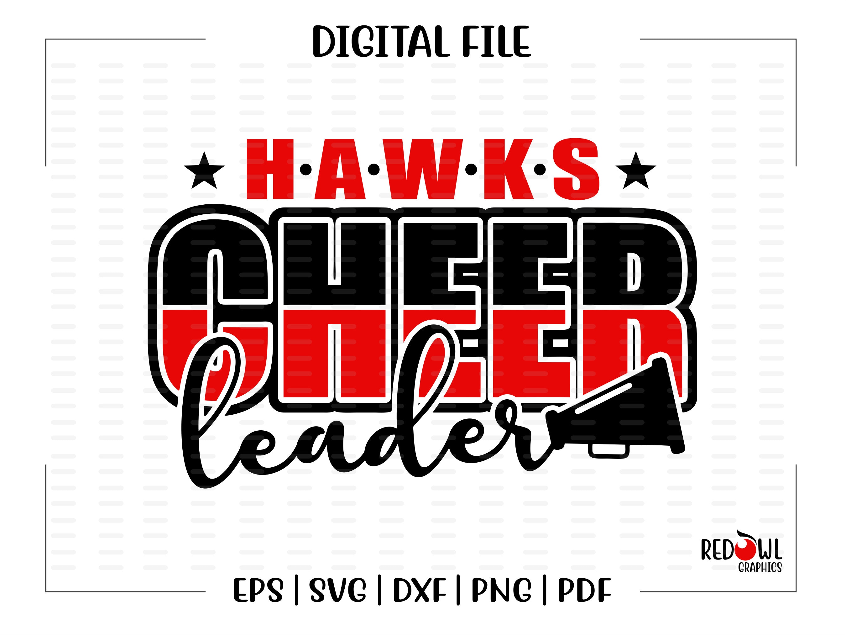 Cheerleader Svg Hawk Cheerleader Hawk Hawks Cheer | Etsy