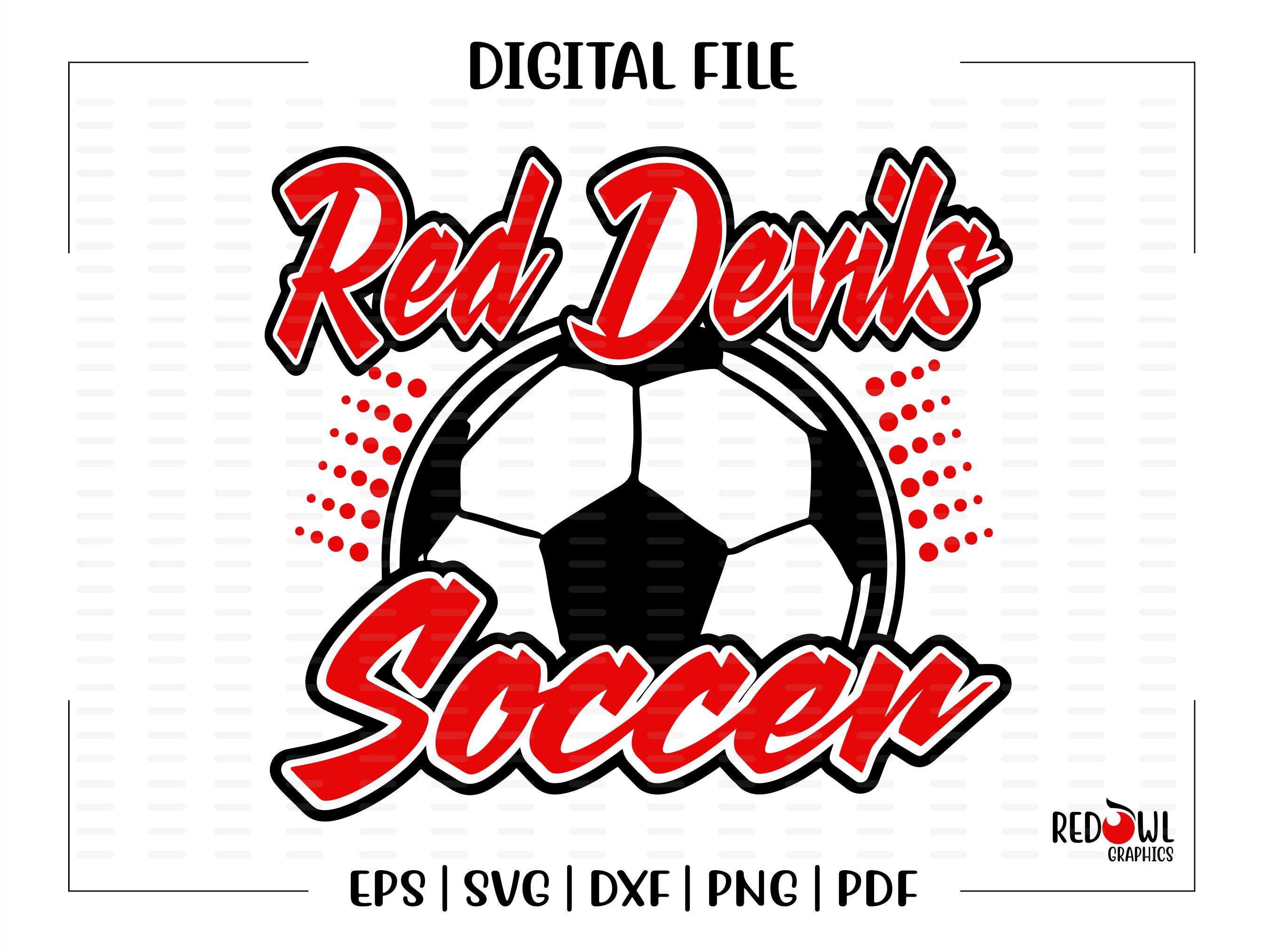 Red Devils Logo Soccer