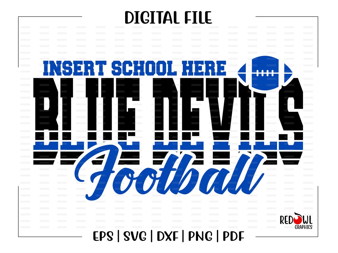 Football Svg, Blue Devil Svg, Blue Devil Football, Devil, Blue Devil ...