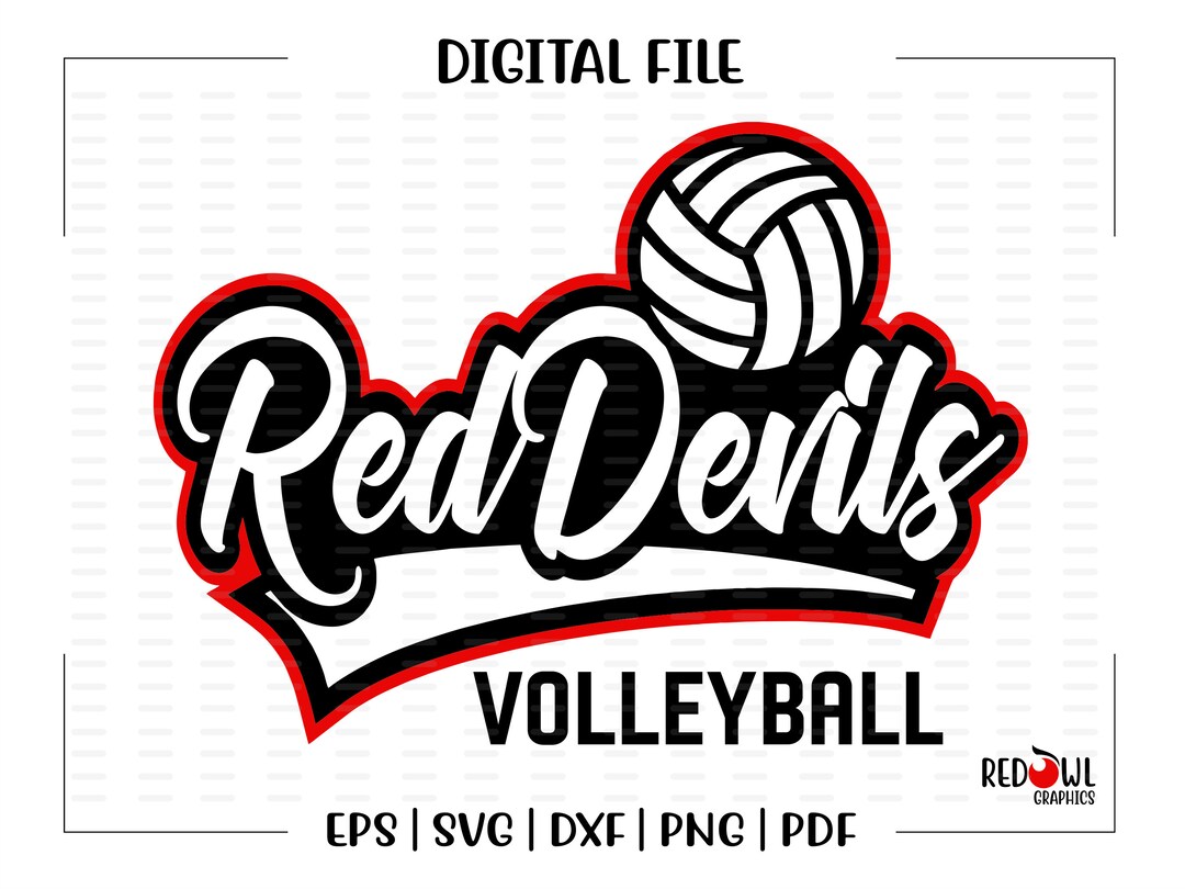 Volleyball Svg, Red Devil Volleyball Svg, Red Devil, Devil, Volleyball ...