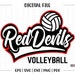 Volleyball Svg, Red Devil Volleyball Svg, Red Devil, Devil, Volleyball, Svg, Dxf, Eps, Png, Pdf ...