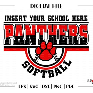 Softball Svg, Lady Panther Softball Svg, Lady, Panther, Panthers ...