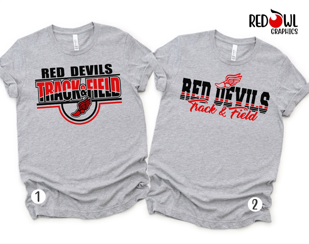 Red Devils Track Shirt, Track Shirt, Field, Red Devils Shirt, Devils, T ...