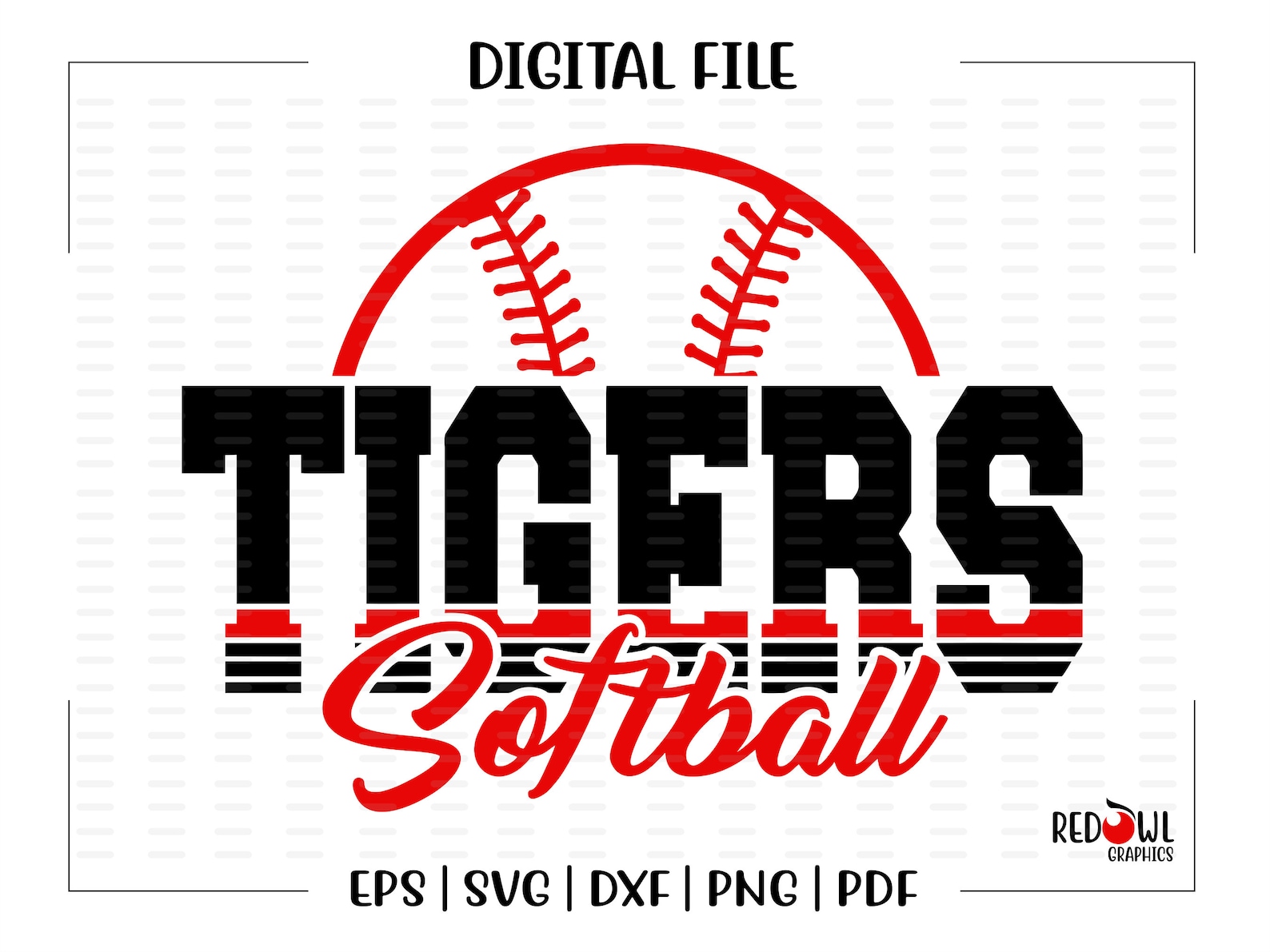 Softball Svg, Tiger Softball Svg, Tiger, Tigers, Softball, Svg, Dxf ...
