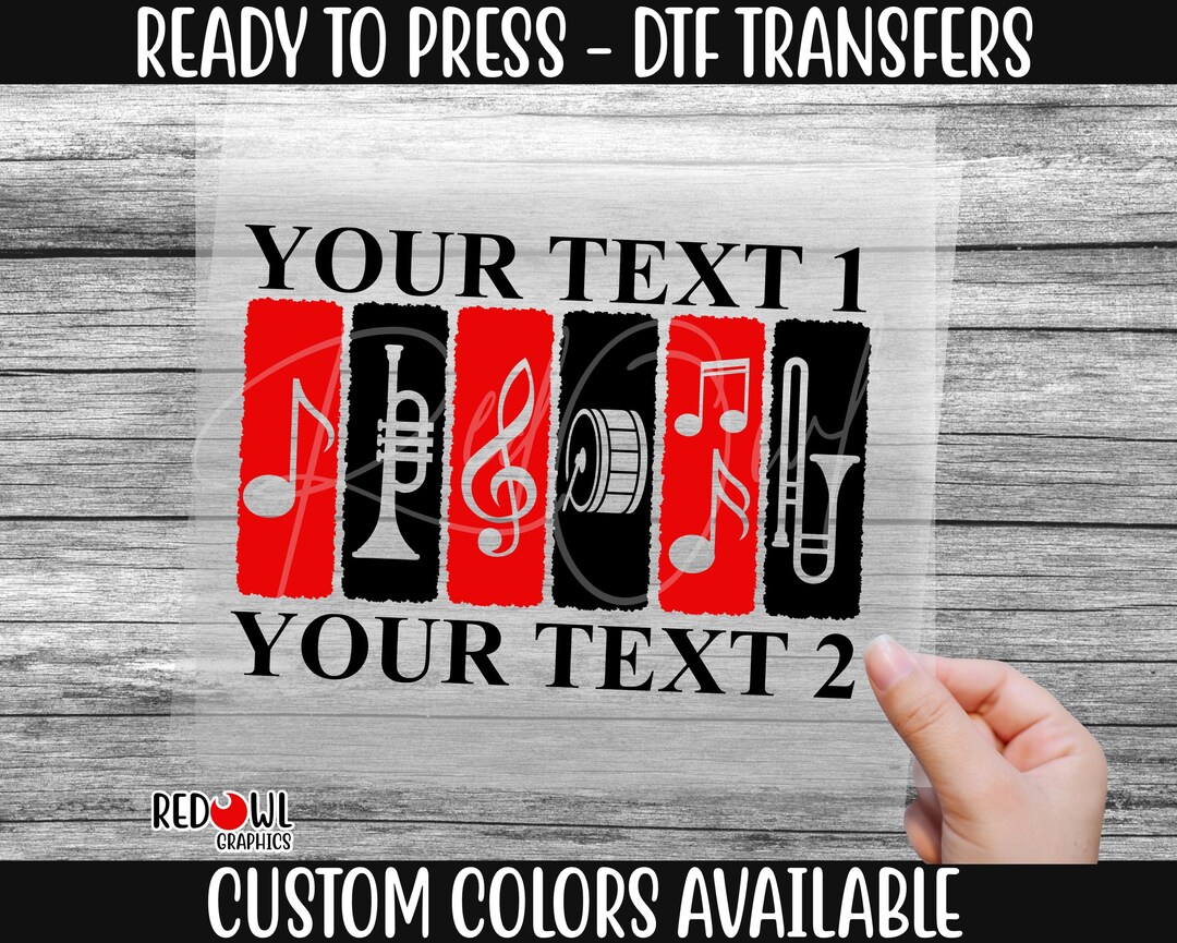 Ready to Press, Marching Band Transfer, Custom DTF Transfer, Heat ...