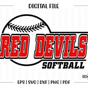 Softball Svg, Red Devil Softball Svg, Red Devil, Devil, Softball, Svg ...