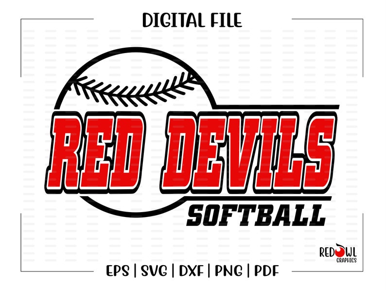 Softball Svg, Red Devil Softball Svg, Red Devil, Devil, Softball, Svg ...