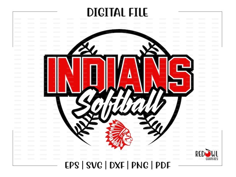 Softball Svg Indian Softball Svg Indian Indians Softball - Etsy