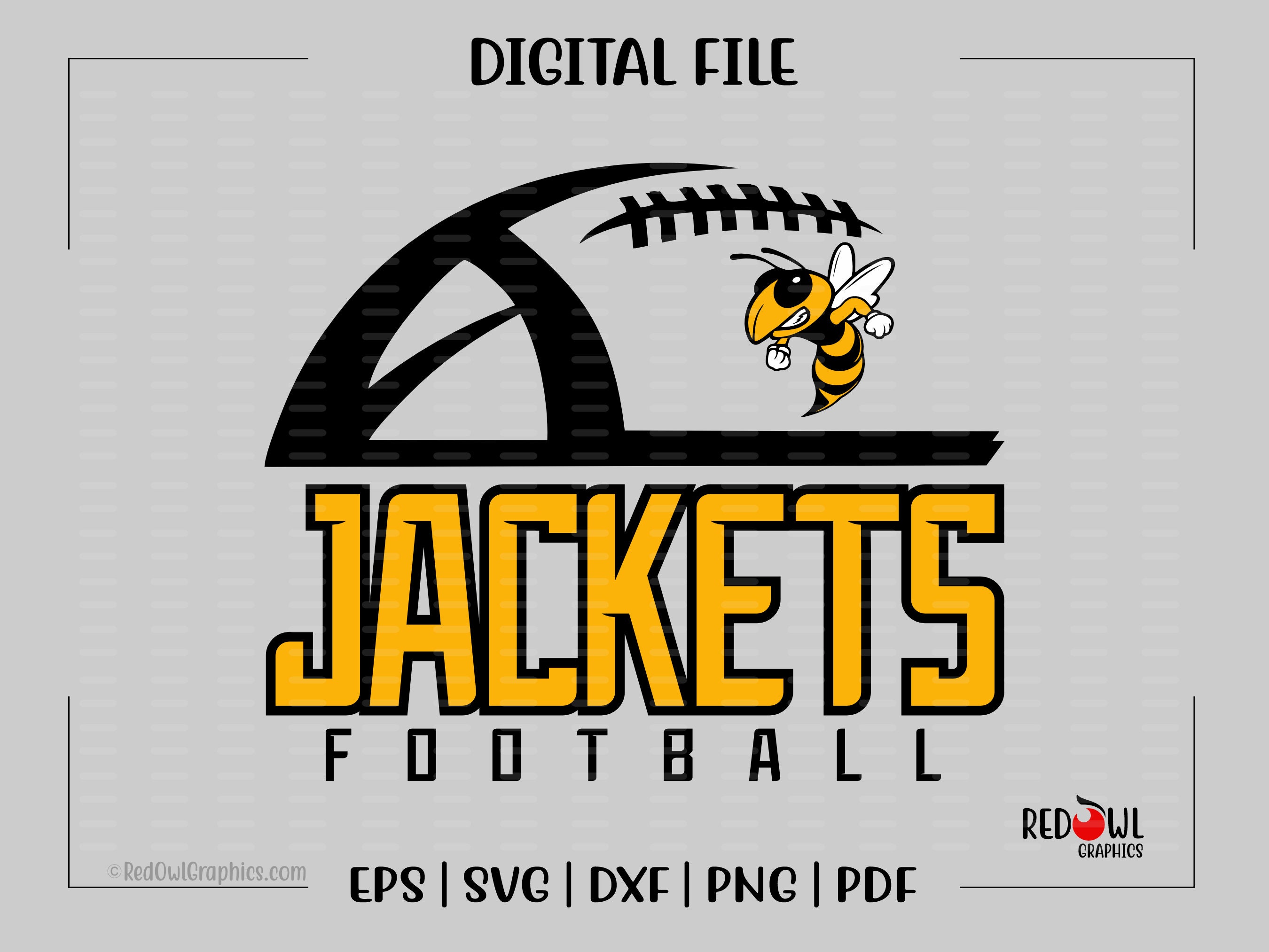 Yellow Jacket Logo Football