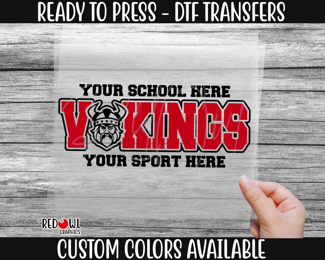 Ready to Press, Vikings, Vikings, DTF, Custom DTF Transfer, Heat ...