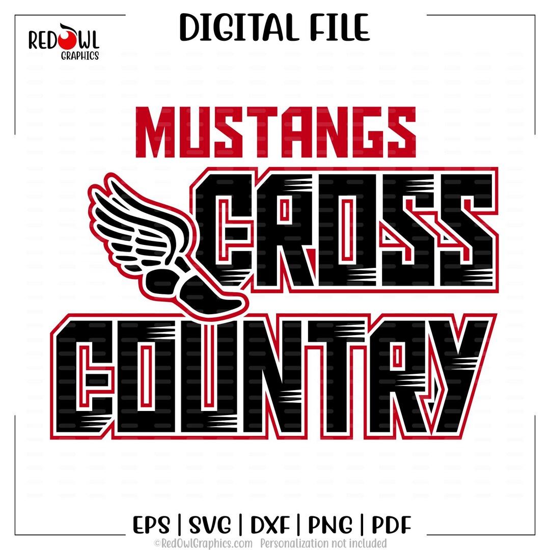 Mustangs Cross Country Svg, Mustang, Mustangs, Cross Country, XC, CC ...