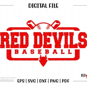 Baseball Svg, Red Devil Baseball Svg, Red Devil Svg, Devils, Baseball, Vector, Svg, Dxf, Eps ...